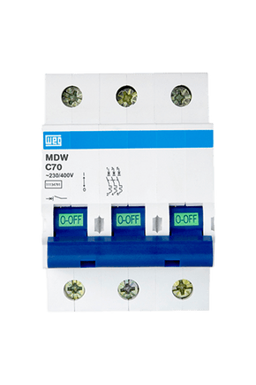 Disjuntor Mini Trifásico MDW Curva C 70A-3 Weg
